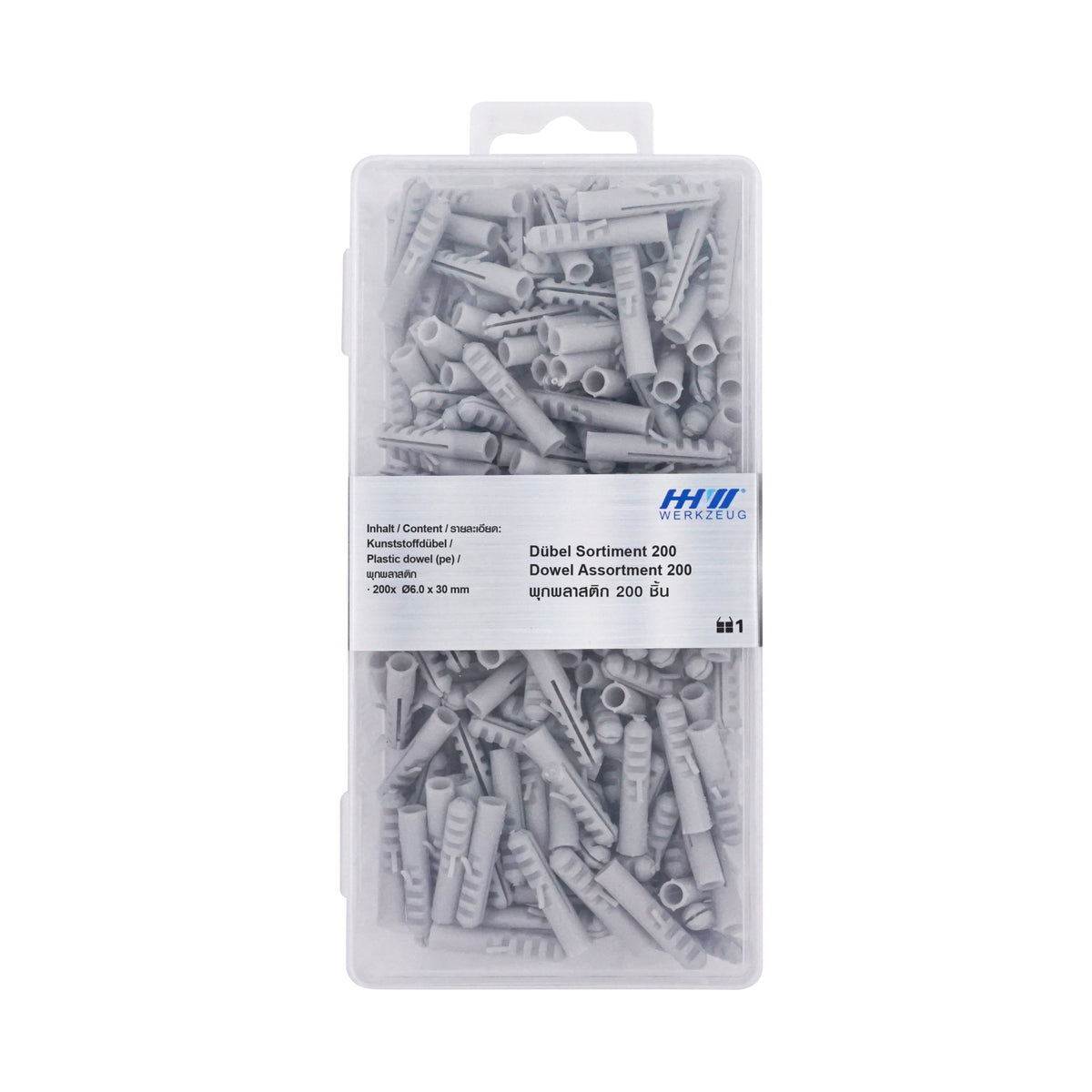 HHW พุกพลาสติก 200 ชิ้น Dowel assortment 200 20.100011 — HH-WERKZEUG ...